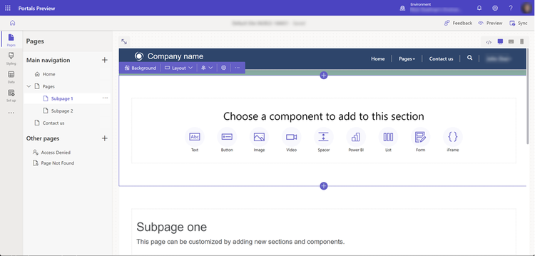Building a website with Power Pages