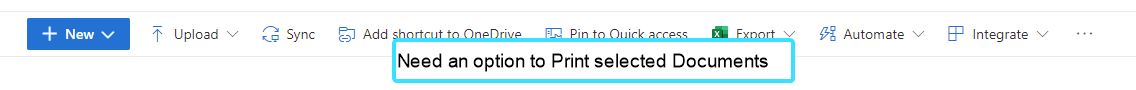 SharePoint Online - Print button needed on Document Library toolbar ...