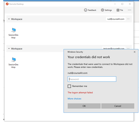 AVD: The logon attempt failed | Microsoft Community Hub