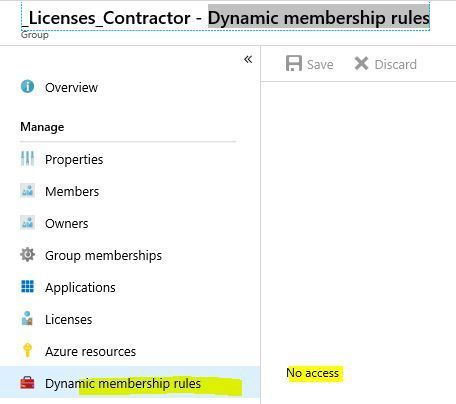 Getting No Access when trying to access Dynamic membership rules on a ...