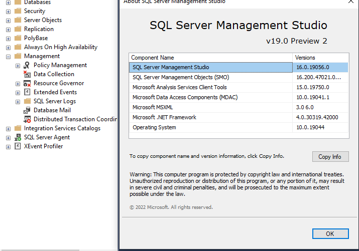 SSMS 19 preview 2 has not showing Maintenance plan | Microsoft ...