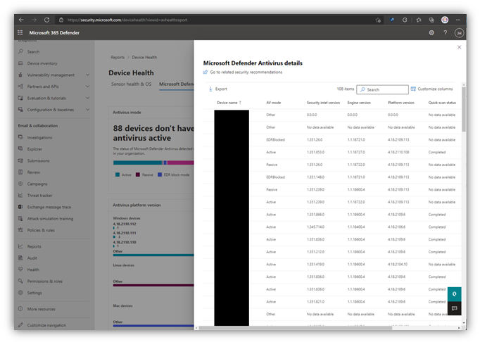 New Device Health Reporting for Microsoft Defender for Endpoint is now ...