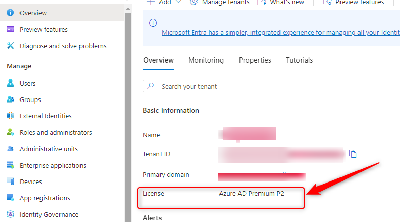 P2 license AAD overview blade | Microsoft Community Hub
