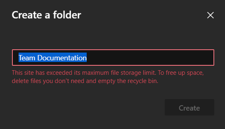 How do I "empty the recycling bin" in Teams? Out of disk space error ...