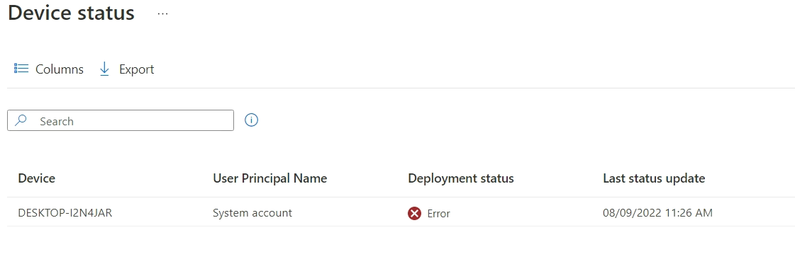 Device Status when enrolled - Error | Microsoft Community Hub