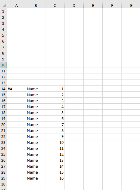 Vba To Paste Value In Cell A14 To All Below Rows In Column A