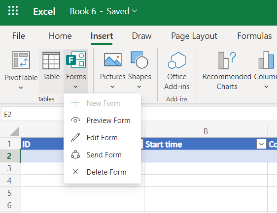 MS Excel and built in Forms | Microsoft Community Hub