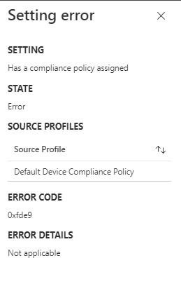 Microsoft Intune - "Device Compliance Policy" error codes | Microsoft ...