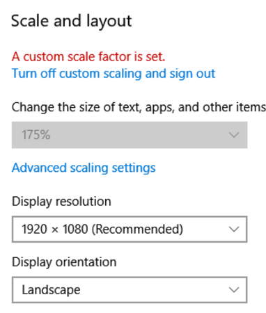 Text size, Dialogue box, task bar scaling Windows 10 | Microsoft Community Hub