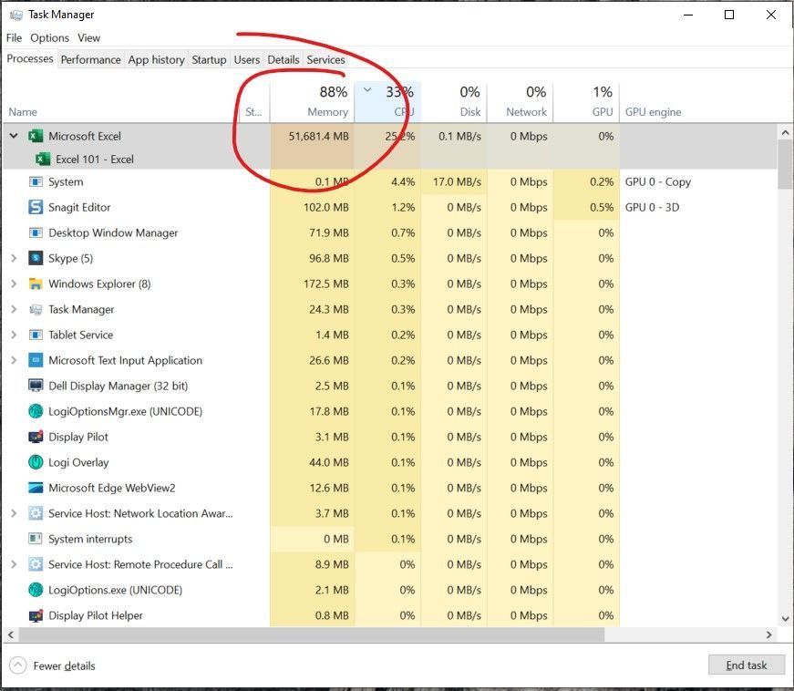 Microsoft Excel 365 HUGE Memory Leak (50 GB RAM) | Microsoft Community Hub
