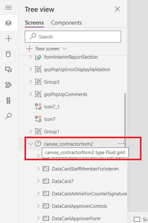 Unable to add or copy a Datacard inside canvas of type Fluid grid ...
