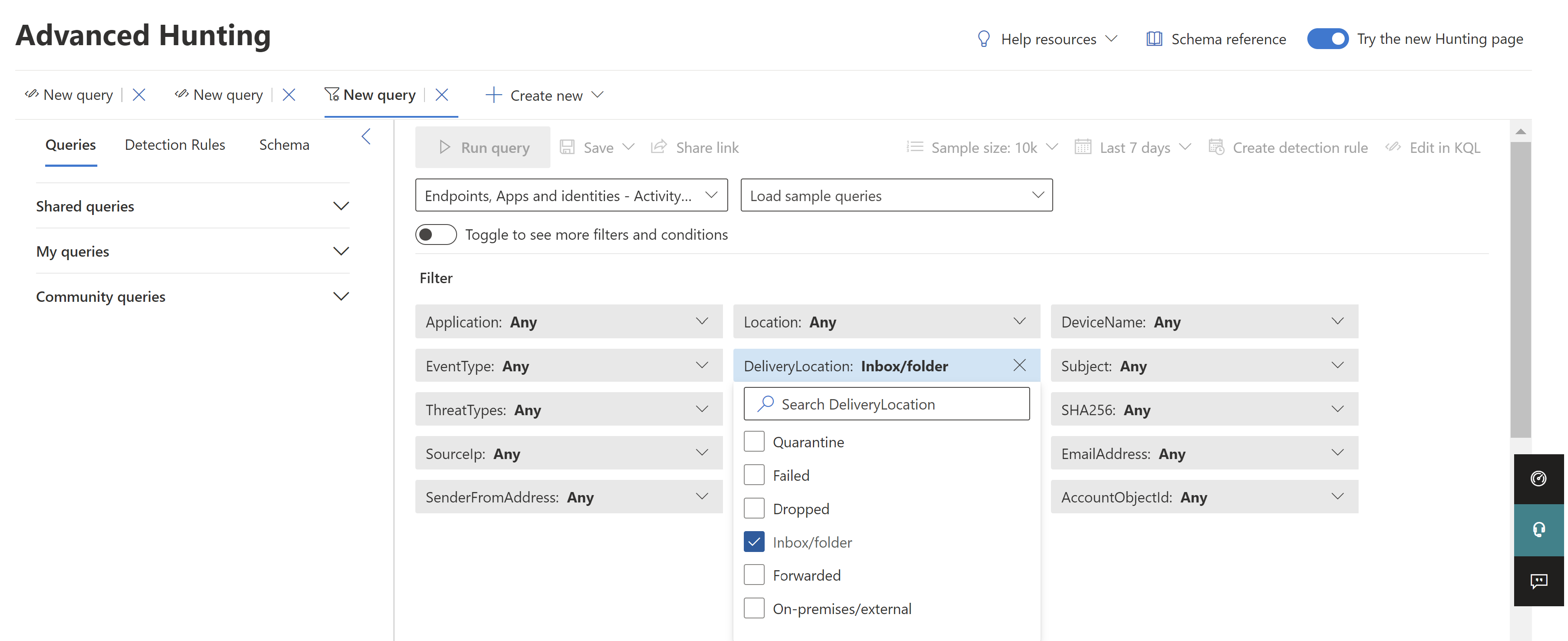 Hunt In Microsoft 365 Defender Without Kql Microsoft Community Hub