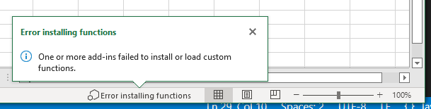 Add Details To The Excel Error Installing Functions Error Message