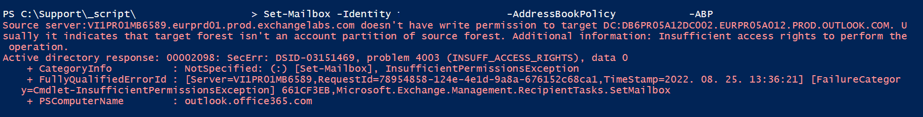 Exchange online permission error | Microsoft Community Hub
