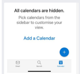 IOS Outlook App - All Calendars are hidden | Microsoft Community Hub