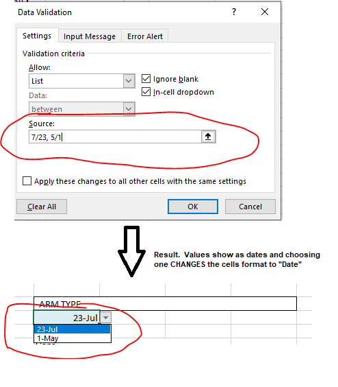 Specifying manually entered data validation list entries as "Text" | Microsoft Community Hub