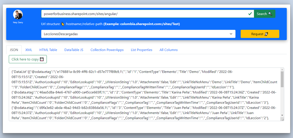 How to export a SharePoint online list to JSON, XML, HTML, Collections Power Apps | Microsoft ...