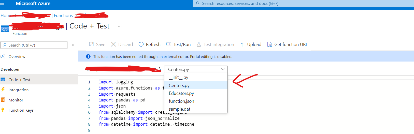 Run different Python files from Azure Function App in Azure Data ...