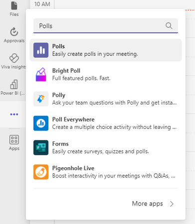 Polls in Teams meeting