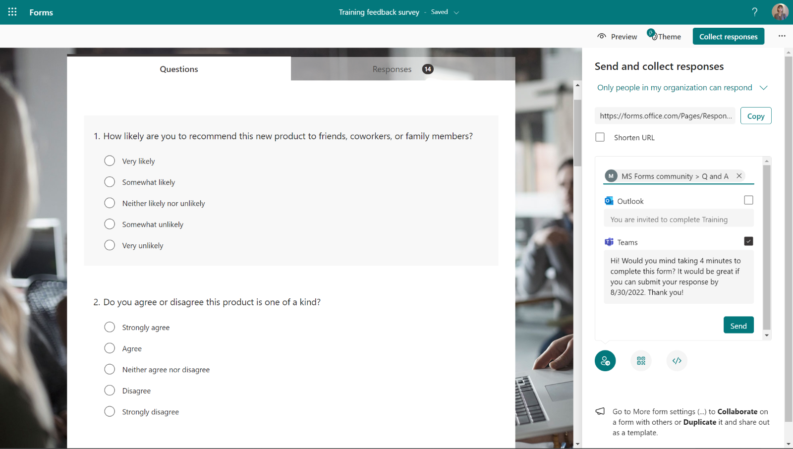 Sending a form directly to multiple channels at the same time and keep ...