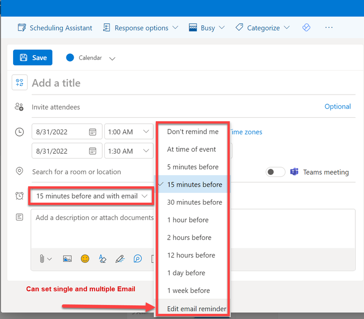 Custom + Multiple REMINDER options in Outlook | Microsoft Community Hub