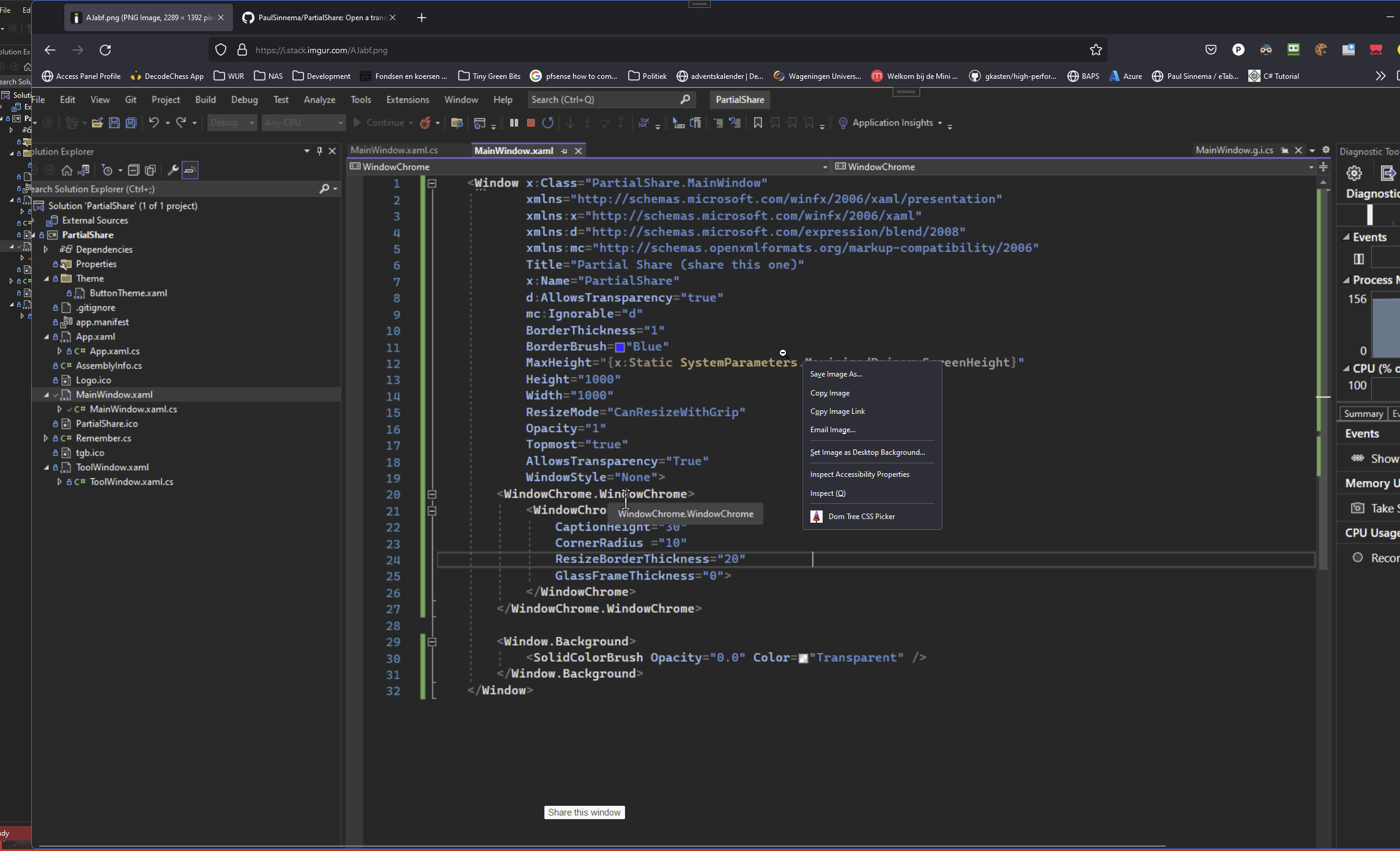 WPF Application for sharing part of the screen with Teams works nice ...