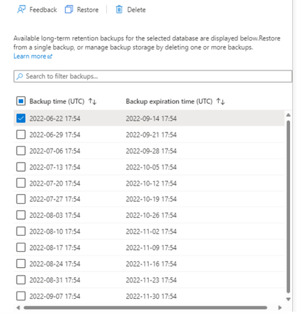Long-term backup retention(LTR) on Azure SQL Hyperscale service tier is ...
