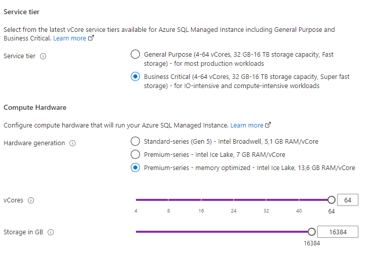 General Availability of mem. opt. premium-series HW and 16 TB storage ...