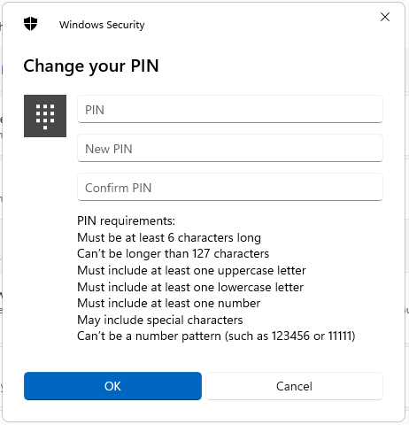 Windows Password requirements are applying to PIN requirements ...