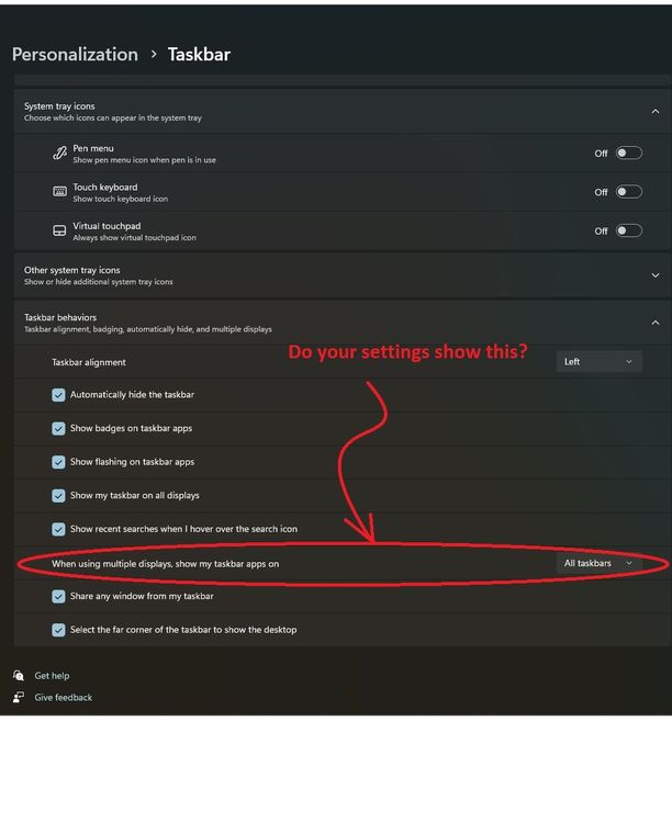 Windows 11 multi-monitor taskbar issue | Microsoft Community Hub