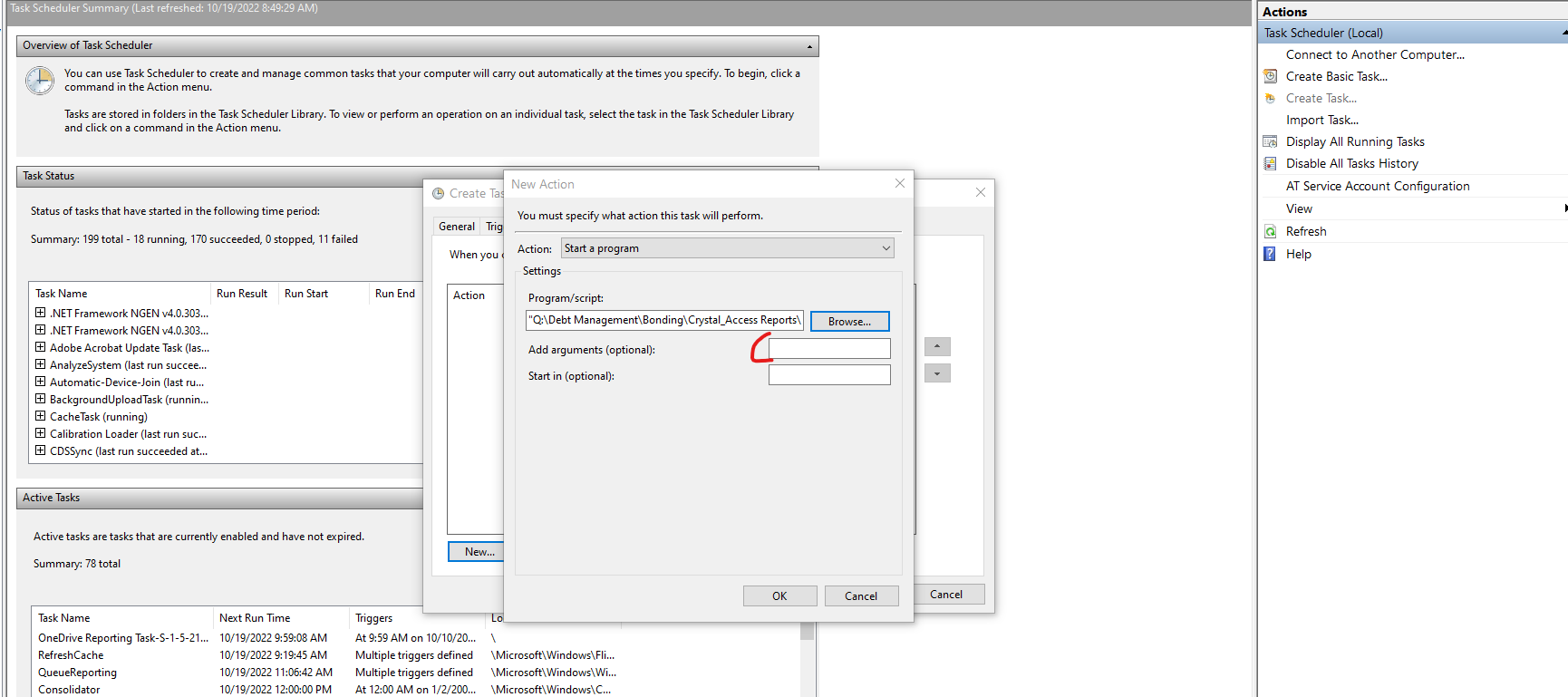 Add arguments for Task Scheduler | Microsoft Community Hub