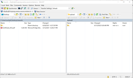Enable SFTP on Azure File Share using ARM Template and upload files using WinScp