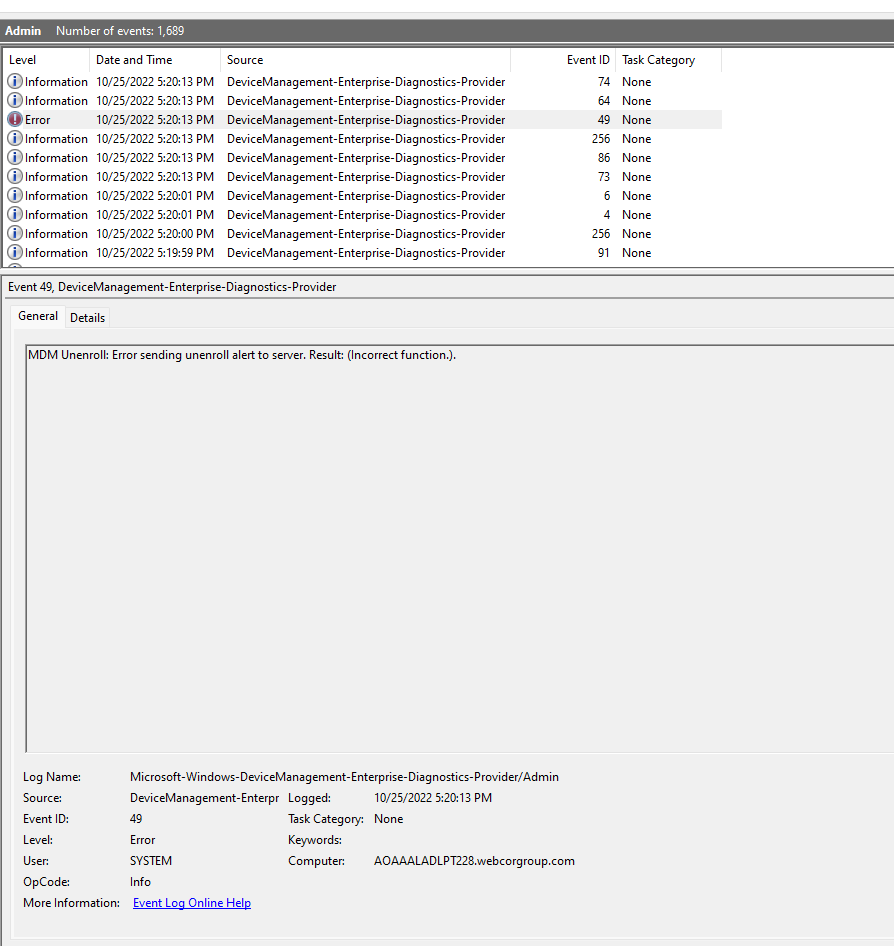 MDM enrollment error | Microsoft Community Hub
