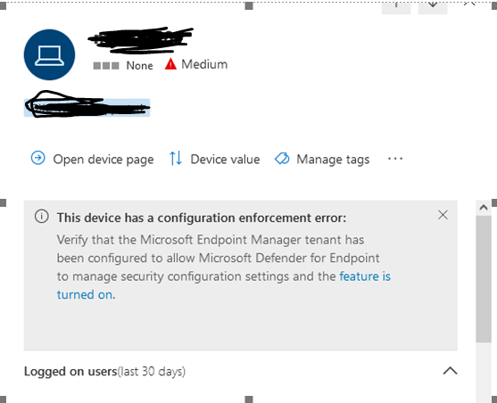Defender for endpoint device config error | Microsoft Community Hub