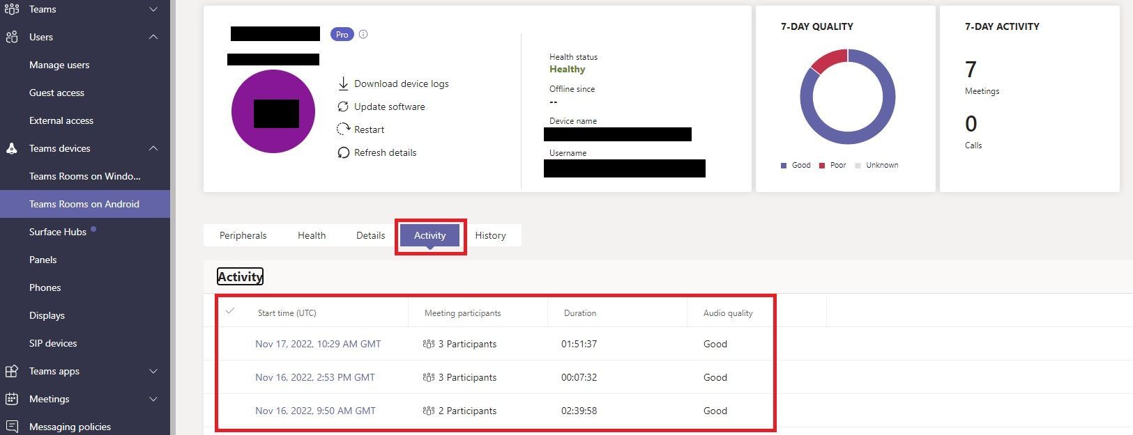 Graph API Endpoint to fetch Teams Rooms Activity log data | Microsoft ...