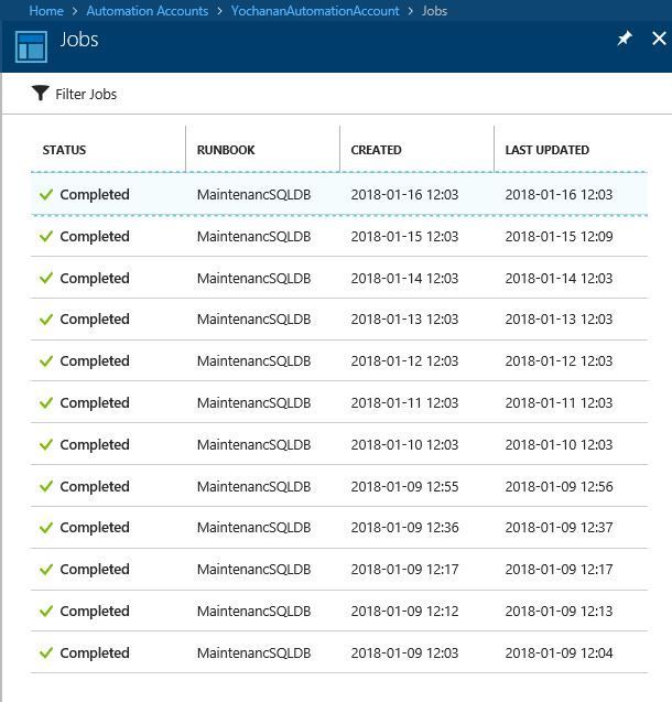Automating Azure Sql Db Index And Statistics Maintenance Using Azure Automation Microsoft 8513