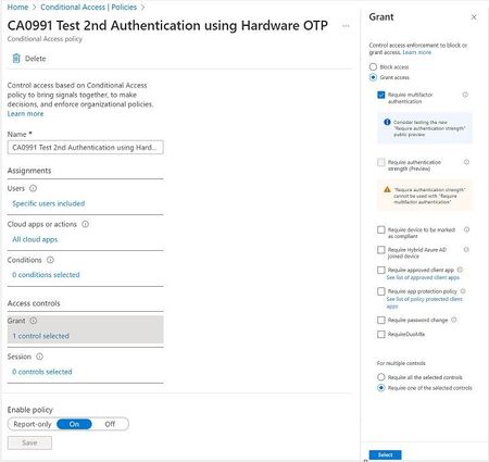 Use OTP Hardware token as a 2nd Authentication method | Microsoft ...