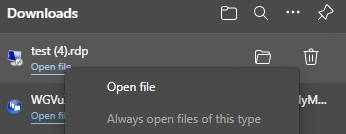 rdp files are no longer opened since version 108 | Microsoft Community Hub