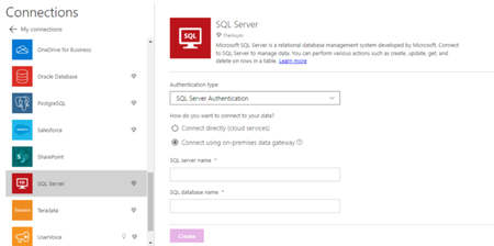 Create PowerApps Application with On-premises SQL Server | Microsoft ...