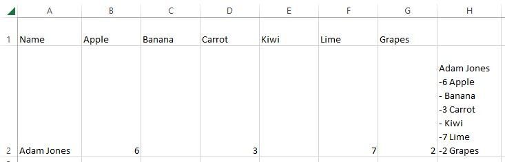 How to make a list from an excel spreadsheet with many columns ...