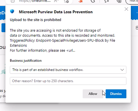 Endpoint DLP - Different Block with Override notification for ZIP files | Microsoft Community Hub