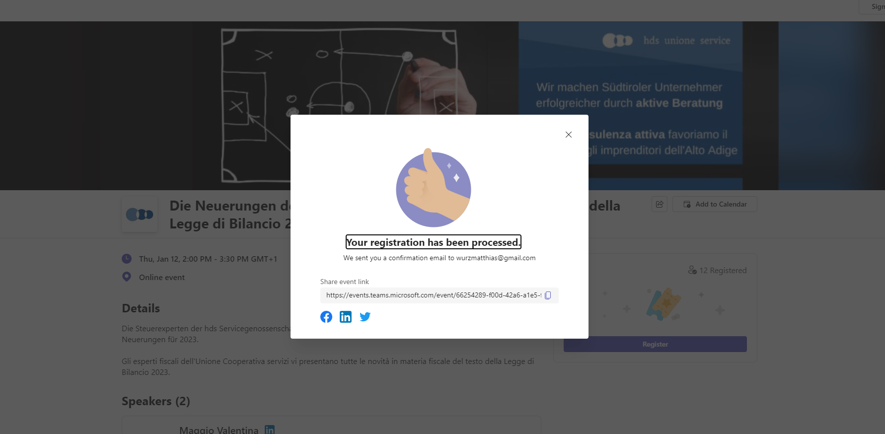 Teams Webinar Confirmation - German translation wrong and confusing ...
