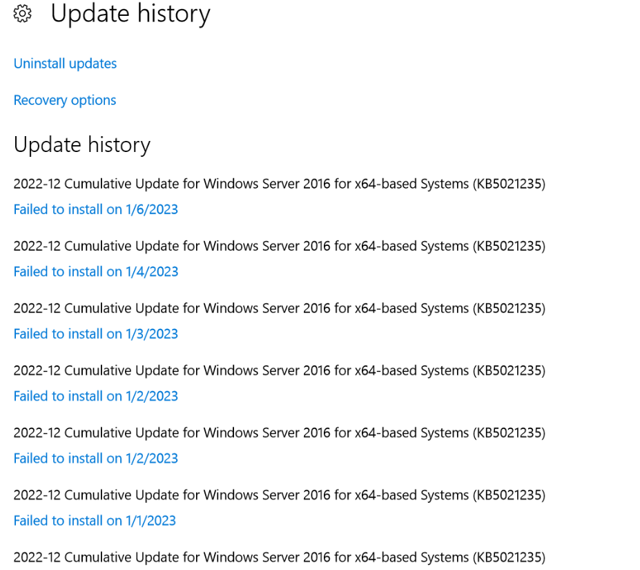 windows server 2016 windosw update fail, how to resolve it. if can skip ...