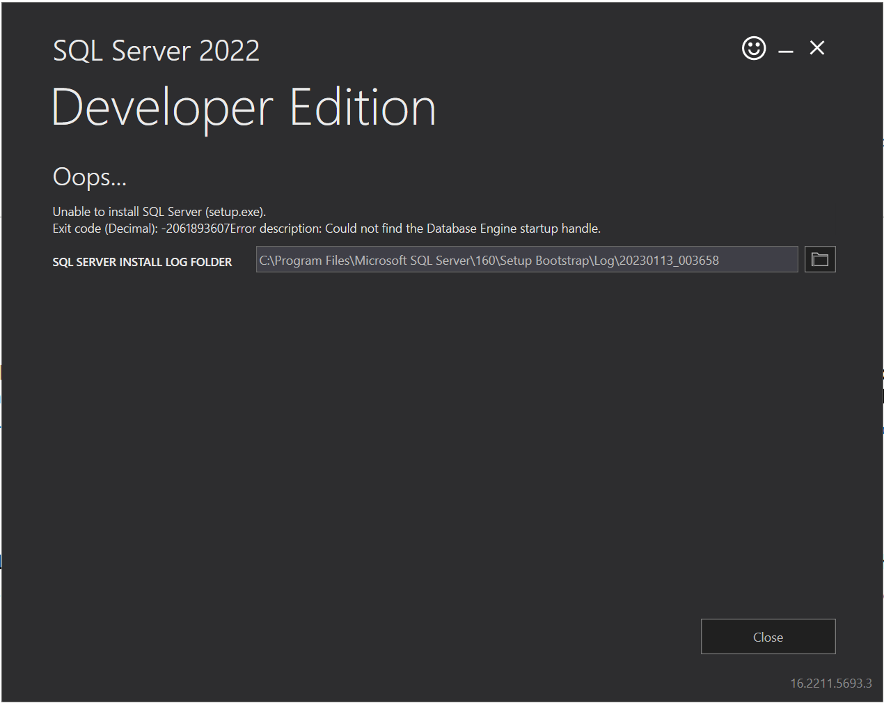 Not able to install SQL Server 2022 | Microsoft Community Hub
