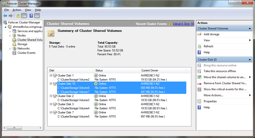 Powershell For Failover Clustering Csv Free Disk Space And Other Info Microsoft Community Hub