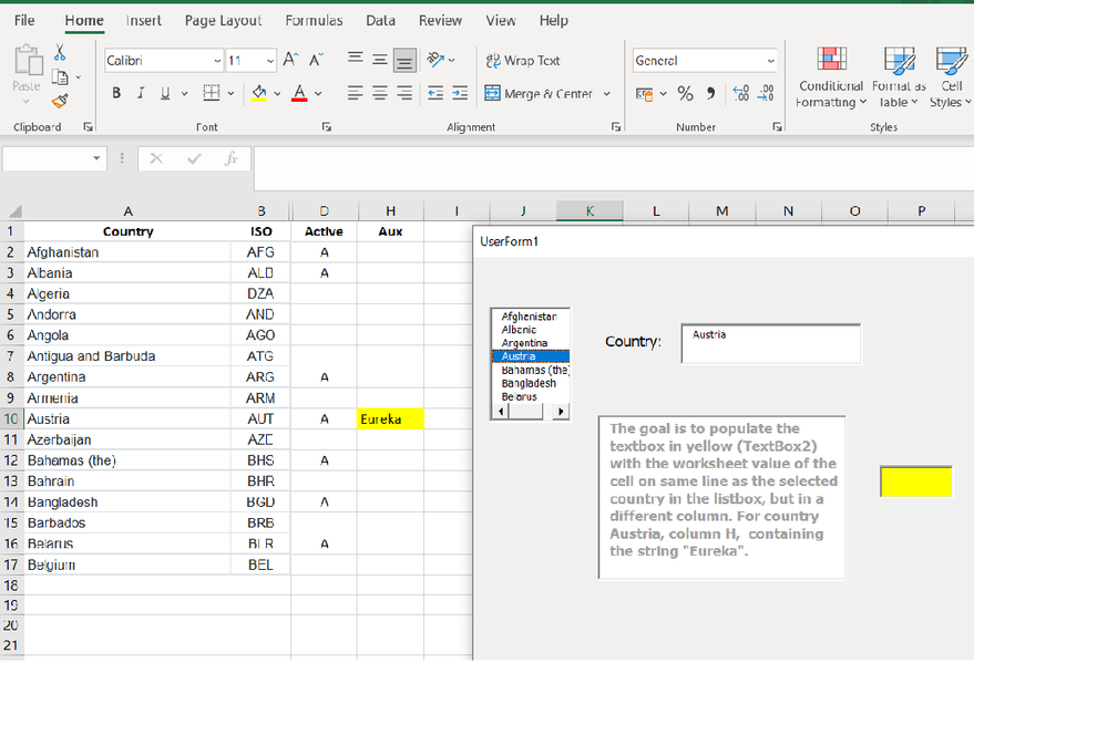 Populate Textbox With Cell Value Selected In Listbox In A Different Column Microsoft Community Hub