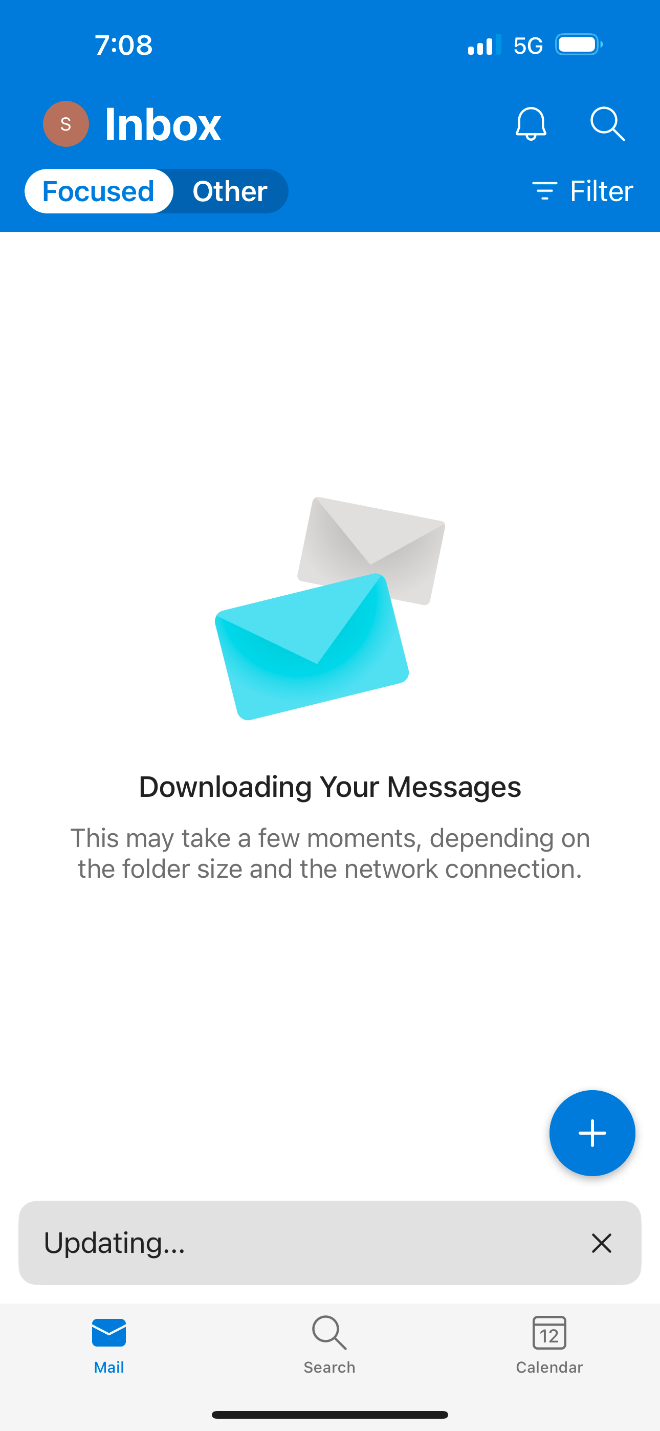 iOS Outlook app forever stuck saying "Downloading your messages" I ...