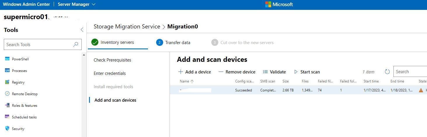 Storage Migration Service Inventory Errors | Microsoft Community Hub