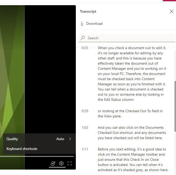 CC button not displaying on video play in Stream on Sharepoint ...