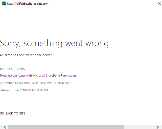 "referenceerror: promise is not defined" when trying to refresh a Sharepoint List connection ...